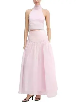 Bardot Halterneck Tie-fastening Top - Pink