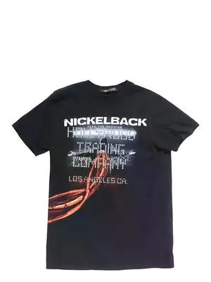 HTC LOS ANGELES Nickleback Lux Studded Graphic-print T-shirt - Black