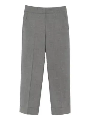 Peserico Pressed Crease Turned-up Trousers - Grey