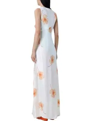 MAR DE MARGARITAS Sleeveless V-neck Maxi Dress - White