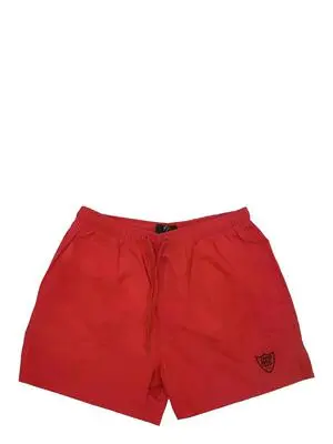 HTC LOS ANGELES Logo Patch Drawstring Swim Shorts - Red