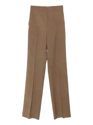 Max Mara Stripe-pattern Straight-leg Trousers - Brown