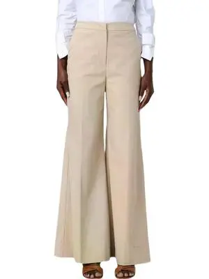 HANITA Pressed Crease Wide-leg Trousers - Neutrals