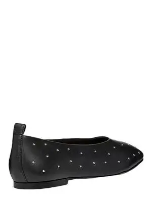 Geox Marsilea Stud-embellished Leather Ballet Flats - Black