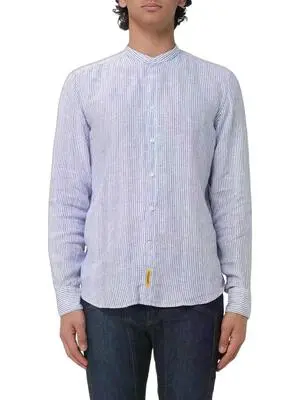B.D.BAGGIES Striped Band-collar Shirt - Blue
