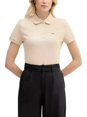 Lacoste Logo Patch Piqué Polo Shirt - Neutrals