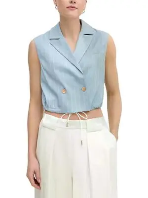 GAUDI Pinstripe Double-breasted Top - Blue