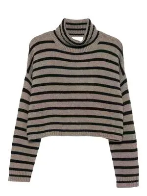 LISA YANG Zerlina Striped Roll-neck Jumper - Neutrals