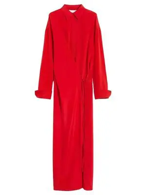Sportmax Draped Wrap-style Midi Dress - Red