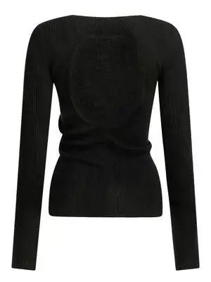 Rick Owens Cut-out Ribbed Sweater - Black