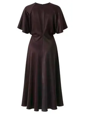 Liviana Conti Gathered Detail Flared Dress - Brown