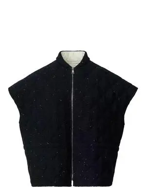 Fabiana Filippi Sequin-embellished Quilted Coat - Blue