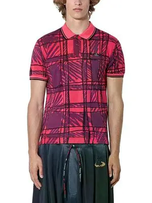 VIVIENNE WESTWOOD Abstract-patterned Short-sleeved Polo Shirt - Red