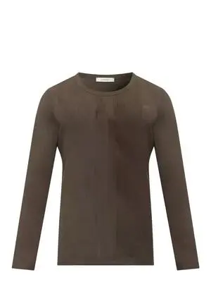 LEMAIRE Ribbed Long-sleeve T-shirt - Brown