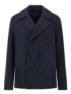 Paul & Shark Double-breasted Pea Coat - Blue