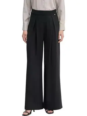 GAUDI Pleated Wide-leg Trousers - Black