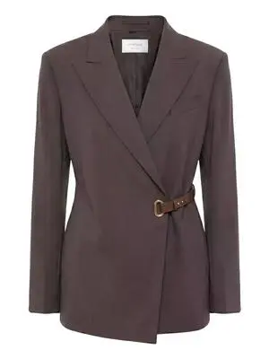 Sportmax Belted Wrap-design Blazer - Brown