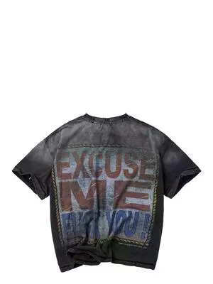 VALE FOREVER War Machine Distressed Graphic-print T-shirt - Grey