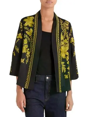 TEMPERLEY LONDON Thisbe Floral-embroidered Cape - Black