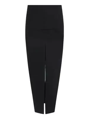 Rick Owens Front Slit Midi Skirt - Black
