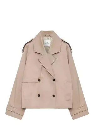 ANINE BING Rickie Cropped Trench - Neutrals