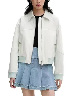 Miss Sixty Zip-up Panelled Cropped Jacket - Blue