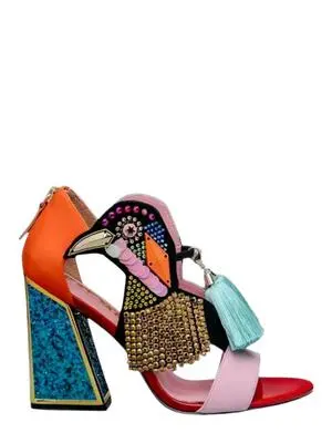 KAT MACONIE Embellished Tassel Sandals - Orange