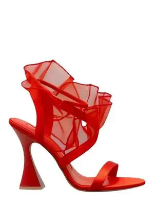 KAT MACONIE Sabina Ruffled Sandals - Red