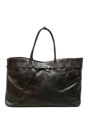 MARGESHERWOOD Leather Shoulder Bag With Buckle Detail - Brown