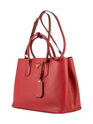 Prada Leather Tote Bag - Red