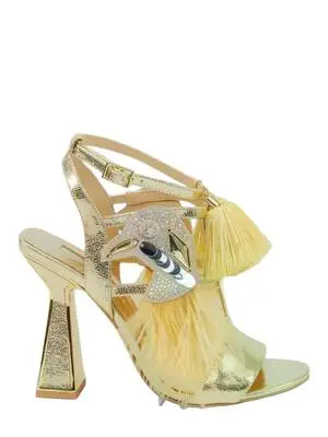 KAT MACONIE Embellished Feather Sandals - Gold