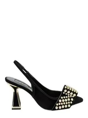KAT MACONIE Jen Embellished Slingback Pumps - Black
