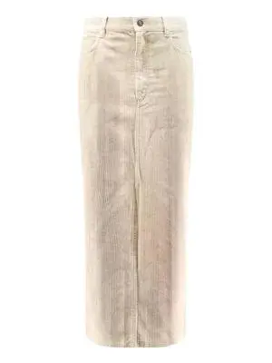 MARANT ETOILE Corduroy Midi Skirt - Neutrals
