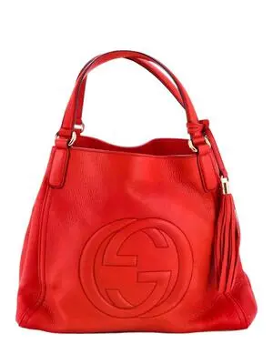 Gucci Soho Leather Shoulder Bag - Red
