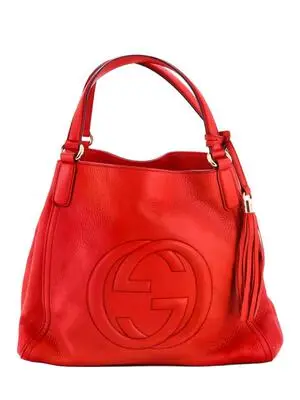 Gucci Soho Leather Shoulder Bag - Red