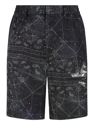 Armani Exchange Paisley Print Shorts - Black