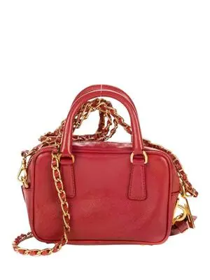 Prada Saffiano Leather Shoulder Bag - Red