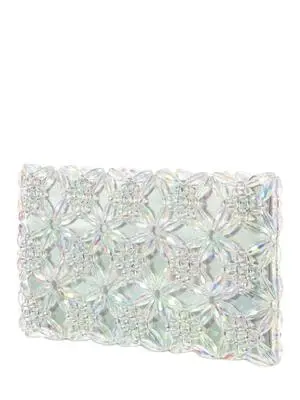 0711 TBILISI Rhea Bead-embellished Clutch Bag - White