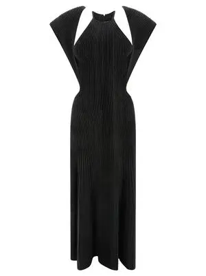 Chloé Ribbed Cut-out Maxi Dress - Black