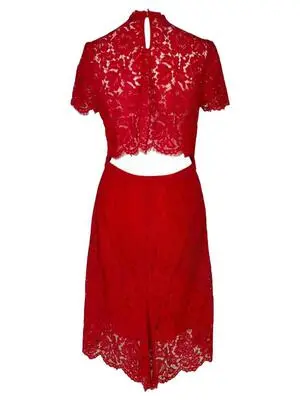 Diane Von Furstenberg Alma Lace Dress - Red