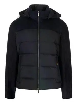 MOORER Zip-up Hooded Jacket - Blue