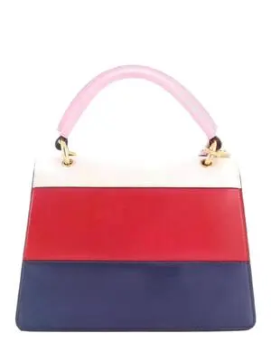 Gucci Gucci Queen Margaret Colorblock Leather Satchel Blue