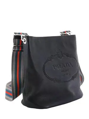Prada Logo Messenger Bag - Black