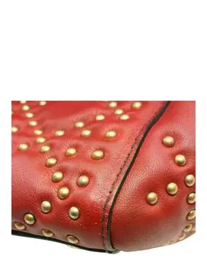 Dior Lambskin Cannage Studded Satchel - Red