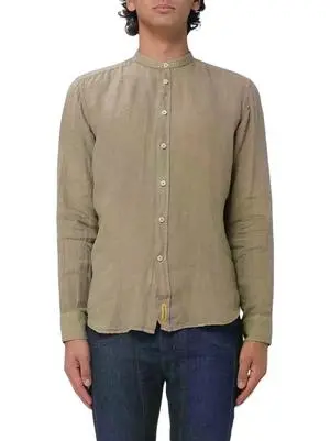 B.D.BAGGIES Band-collar Cotton Shirt - Brown