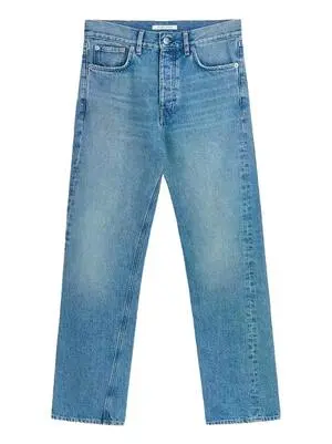 SUNFLOWER Straight Twist Logo-patch Jeans - Blue