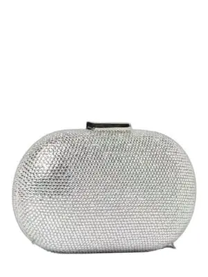 TWENTY FOURHAITCH Sunrise Crystal-embellished Mini Clutch Bag - Silver
