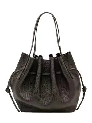 Yuzefi Mini Scallop Pebble-leather Tote Bag - Black