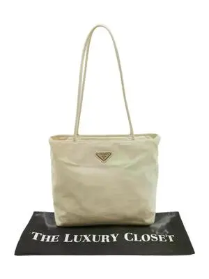 Prada Logo-plaque Shopper Tote Bag - Neutrals
