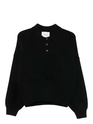 LISA YANG Etta Cashmere Polo Shirt - Black